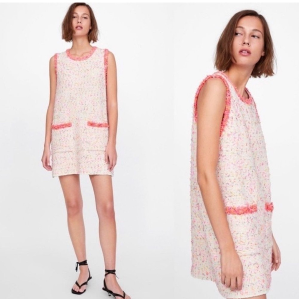 Zara Tweed Colorful Confetti Dress - Gem